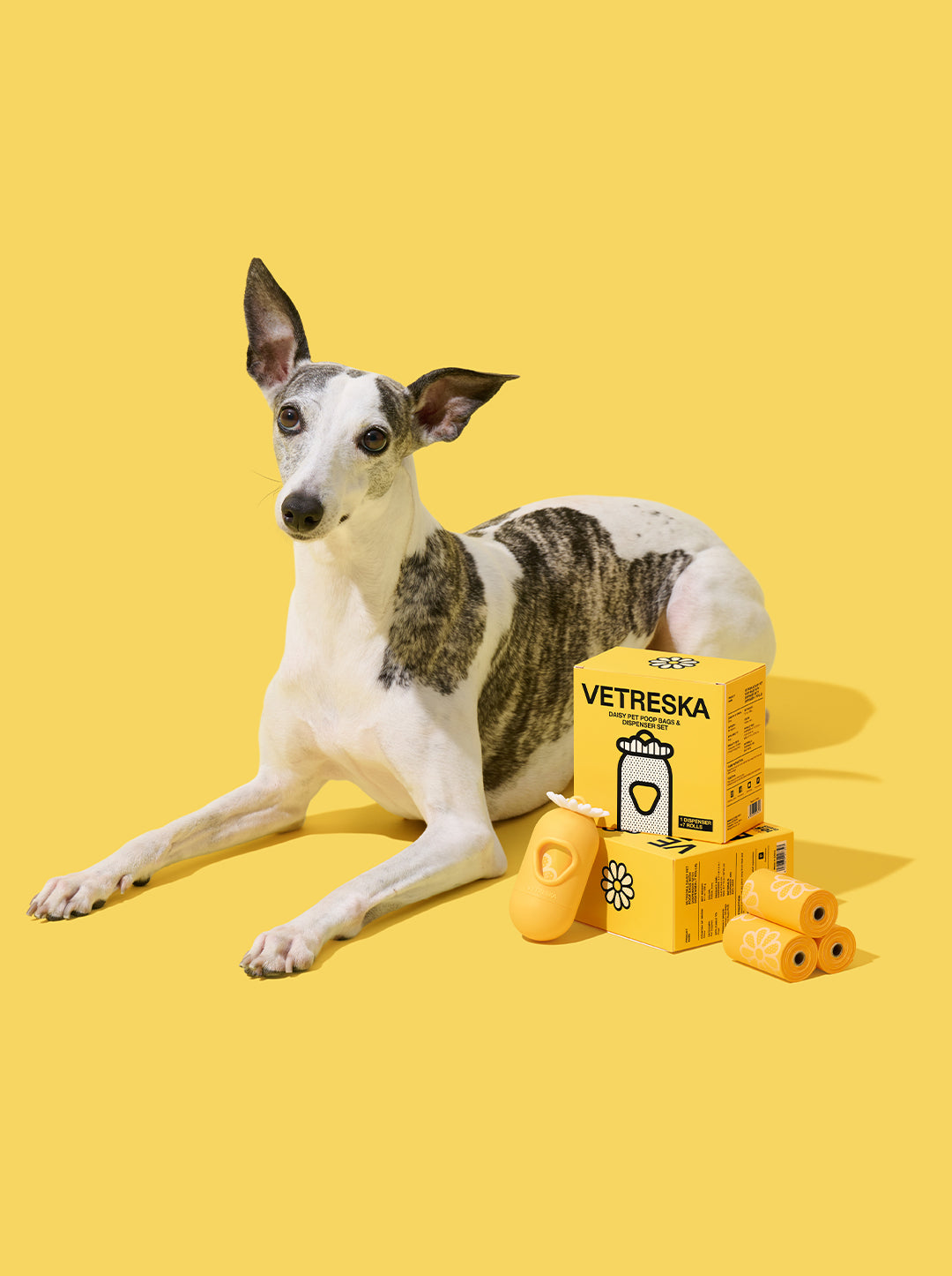 Shop VETRESKA | Daisy Pet Poop Bags & Dispenser (1 Dispenser + 7 Roll ...