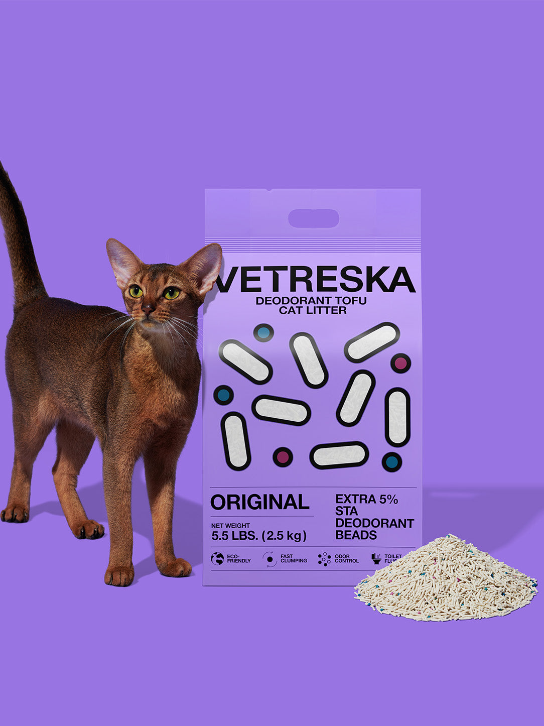 Shop VETRESKA | Original Deodorant Tofu Cat Litter-4 Value Packs – VETRESKA Official