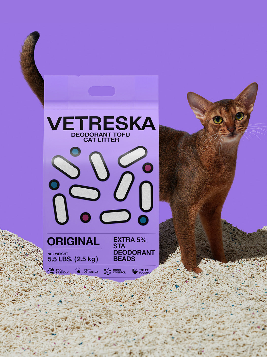 Shop VETRESKA | Original Deodorant Tofu Cat Litter-4 Value Packs – VETRESKA Official